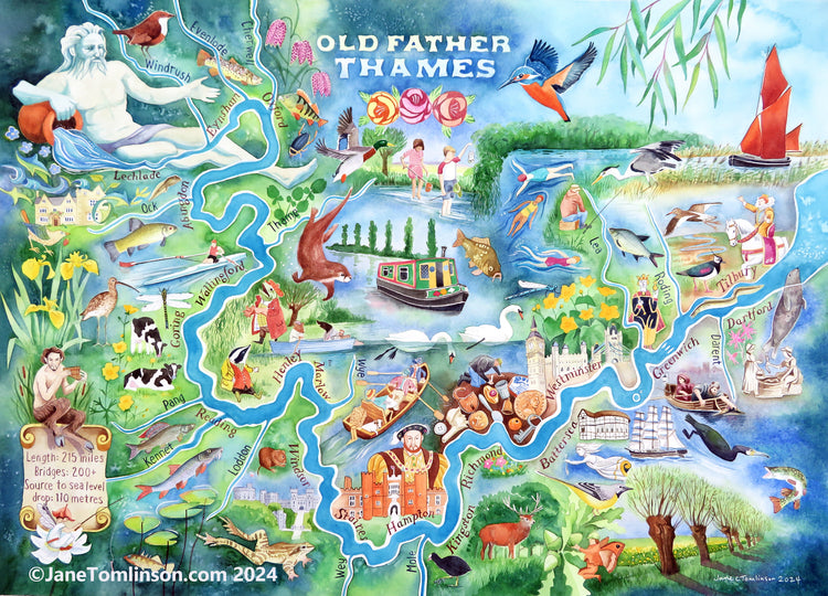 A painting of the river god Old Father Thames