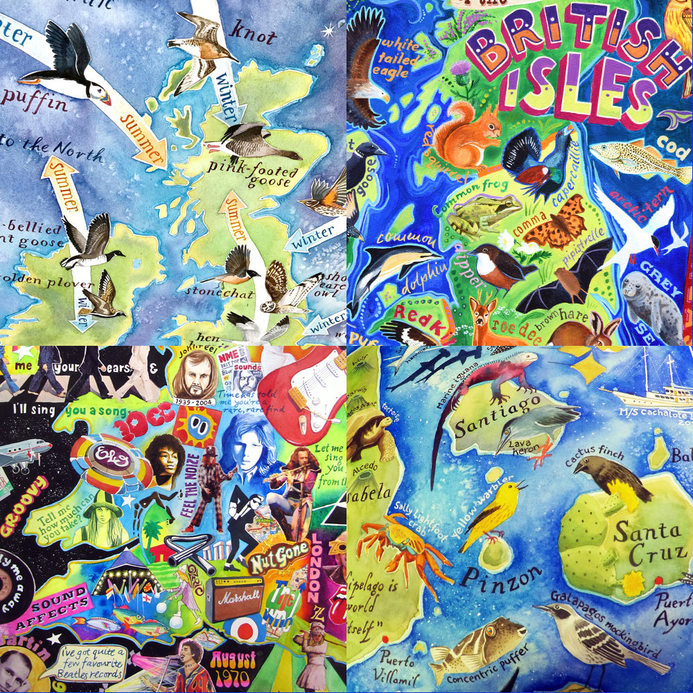 Hand painted maps